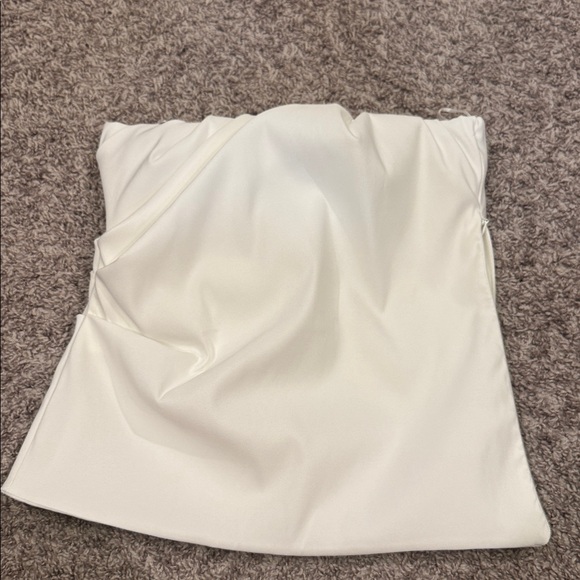 Zara | Tops | Zara White Rushed Tube Top | Poshmark